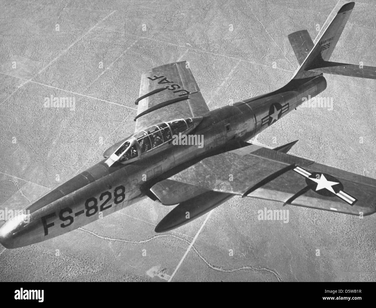 Republic f 84f thunderstreak Banque d'images noir et blanc - Alamy