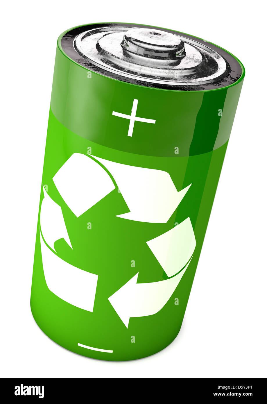 Batterie avec un symbole de recyclage - Concept Photo Stock - Alamy