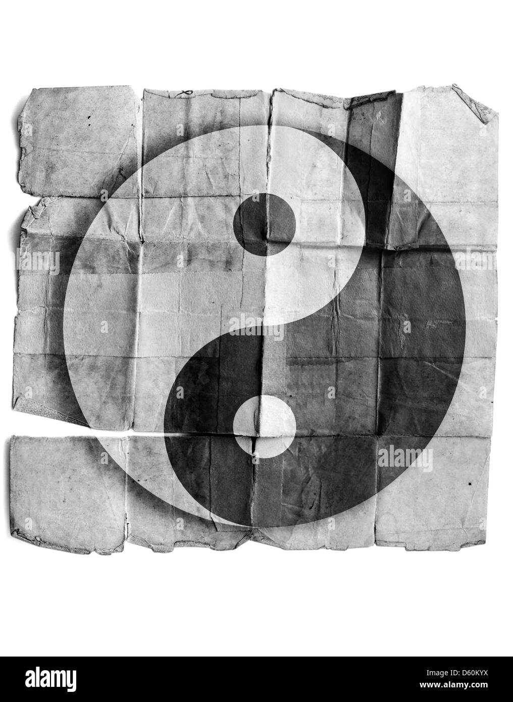 Yin yang symbol background Banque d'images noir et blanc - Alamy