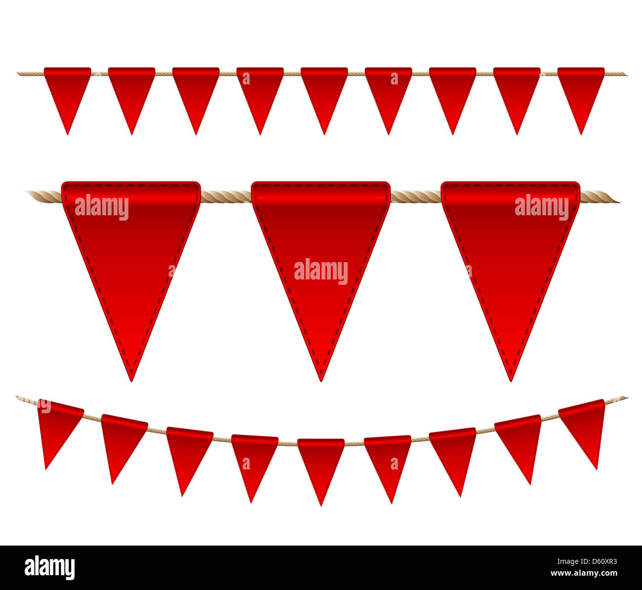 Des drapeaux rouges sur fond blanc Photo Stock - Alamy