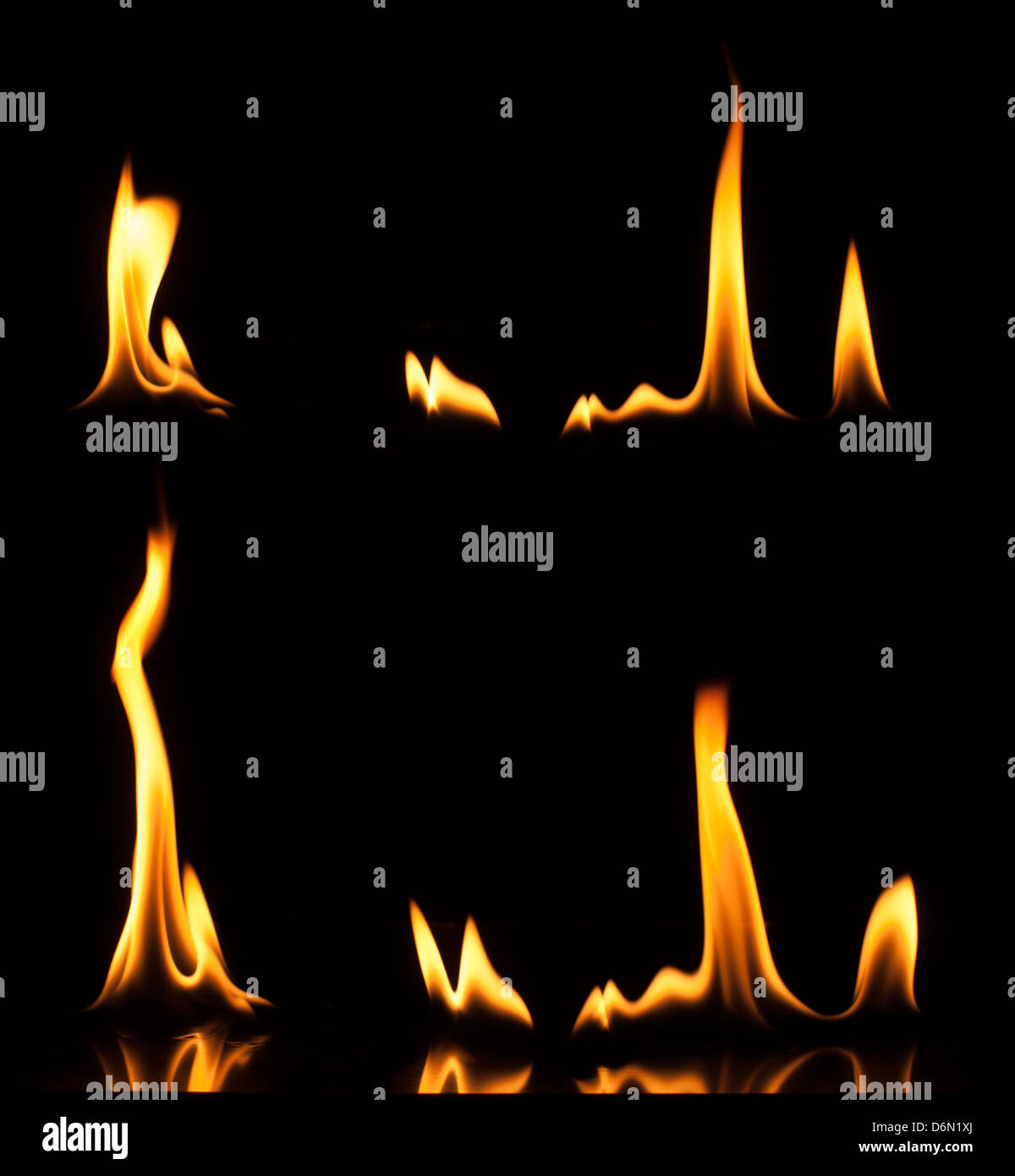 Flammes isolées sur fond noir Banque de photographies et d’images à haute résolution - Alamy