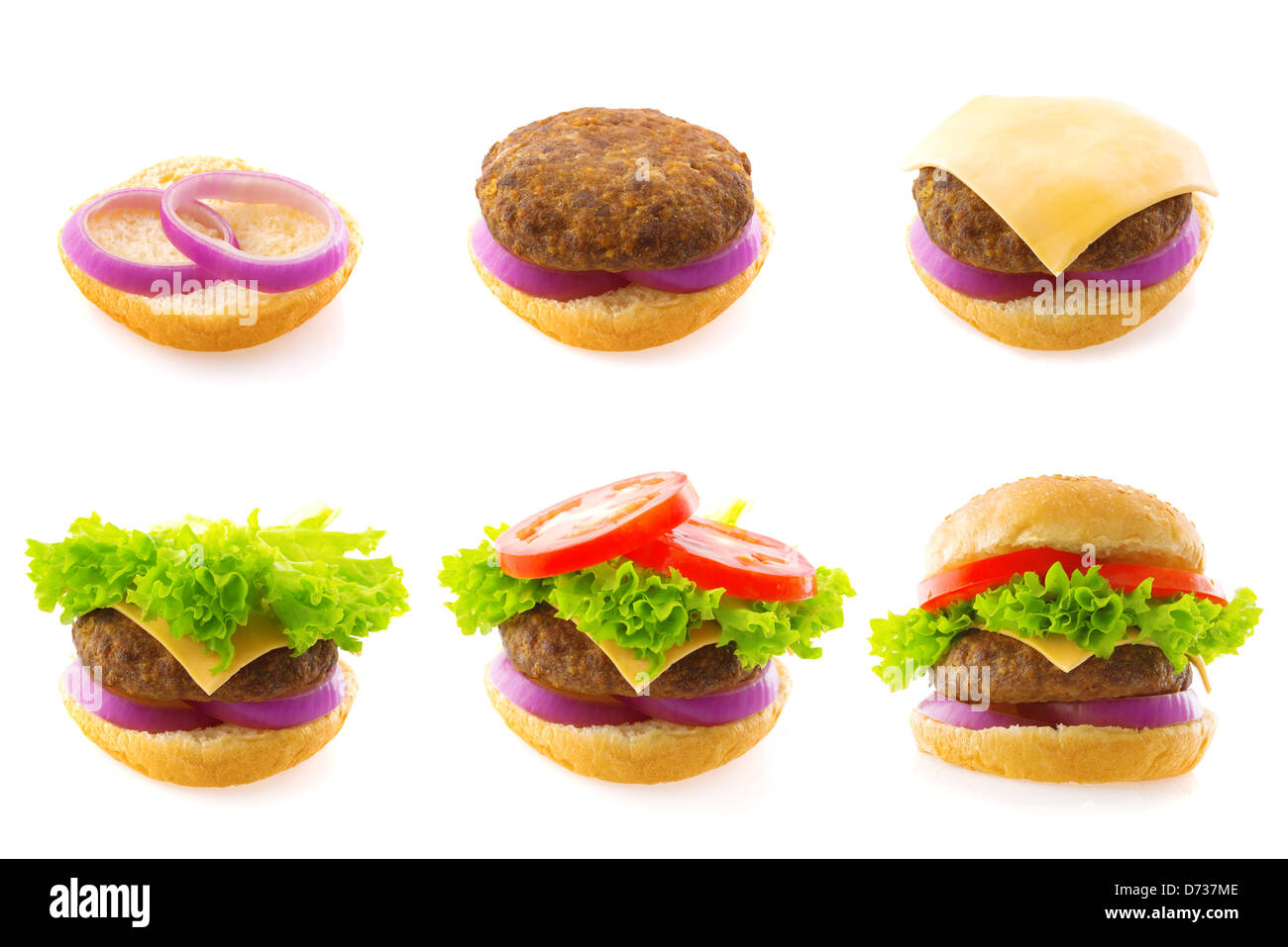 Processus de fabrication de hamburger Banque d'images détourées - Alamy