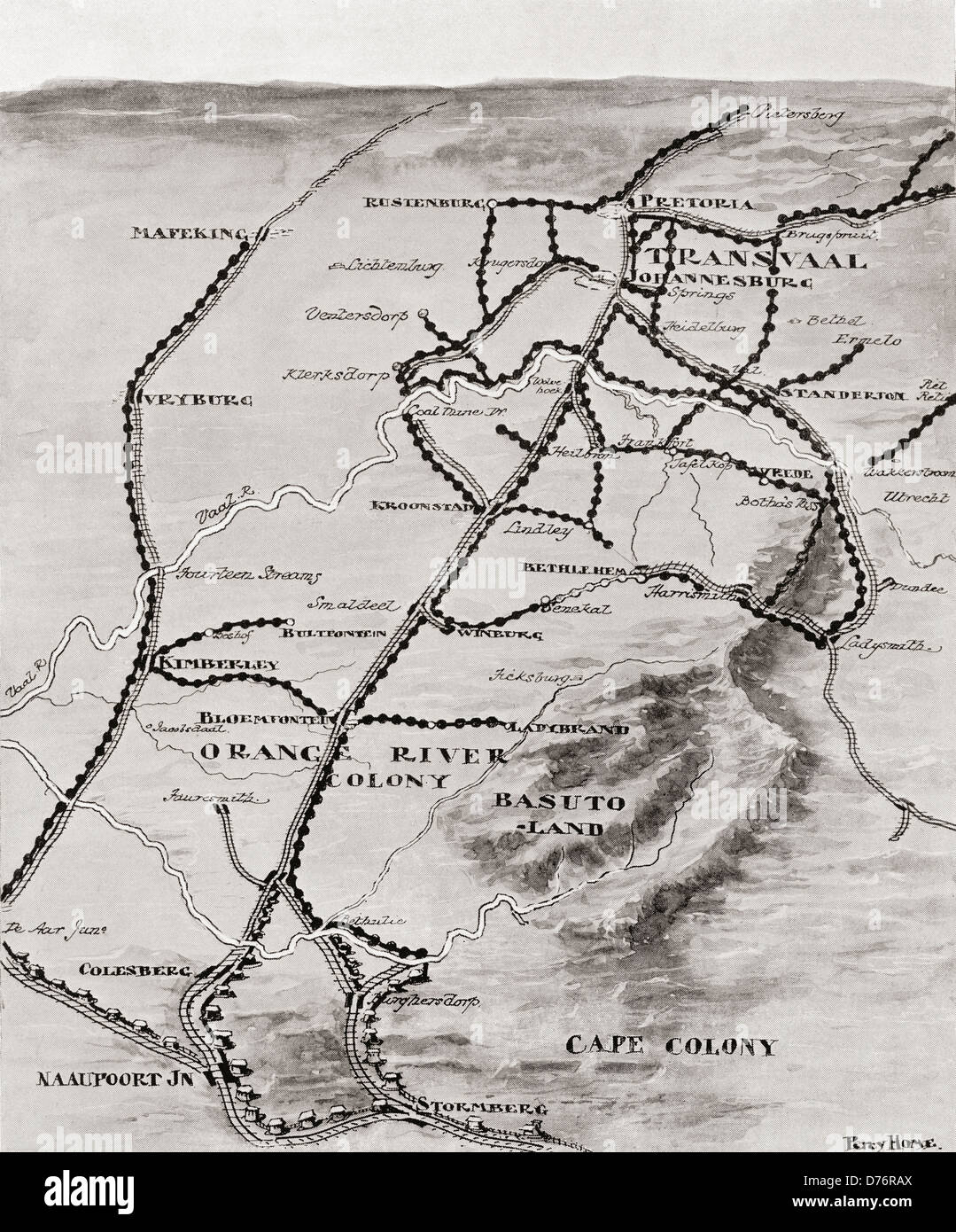 Boer war map Banque de photographies et d’images à haute résolution - Alamy