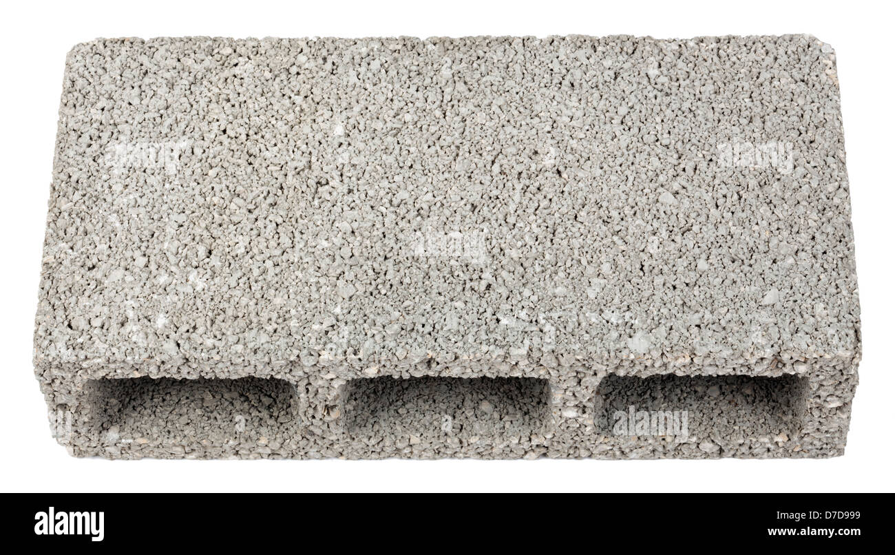 High angle view bloc de construction de béton gris (alias parpaing ...