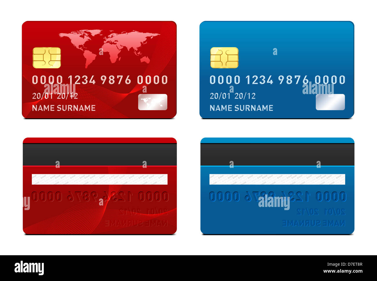 Front Back Blue Debit Card Banque d'image et photos - Alamy