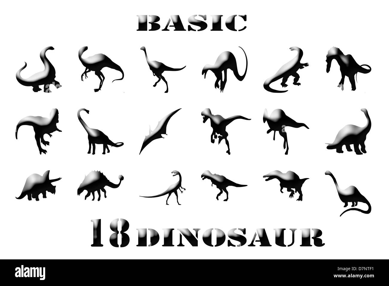 Dinosaure dessin Banque d'images noir et blanc - Alamy