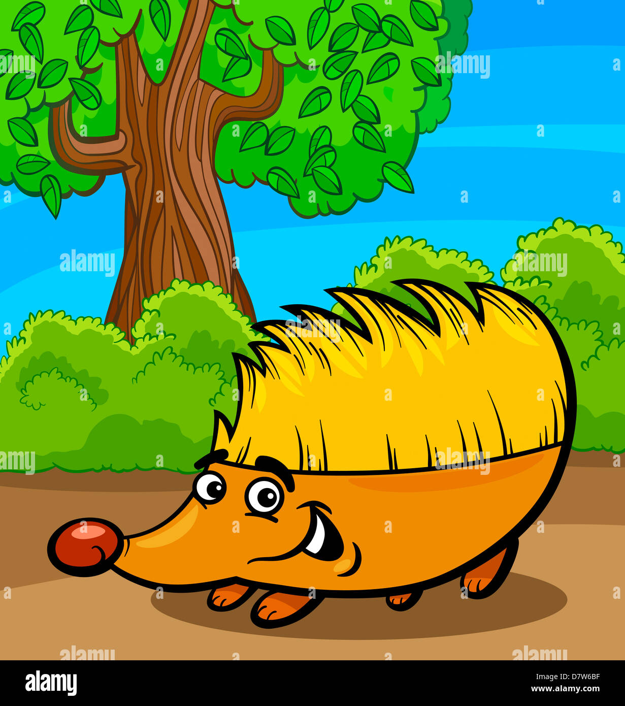 Cartoon Illustration de hérisson Mignon Animal sauvage Photo Stock - Alamy