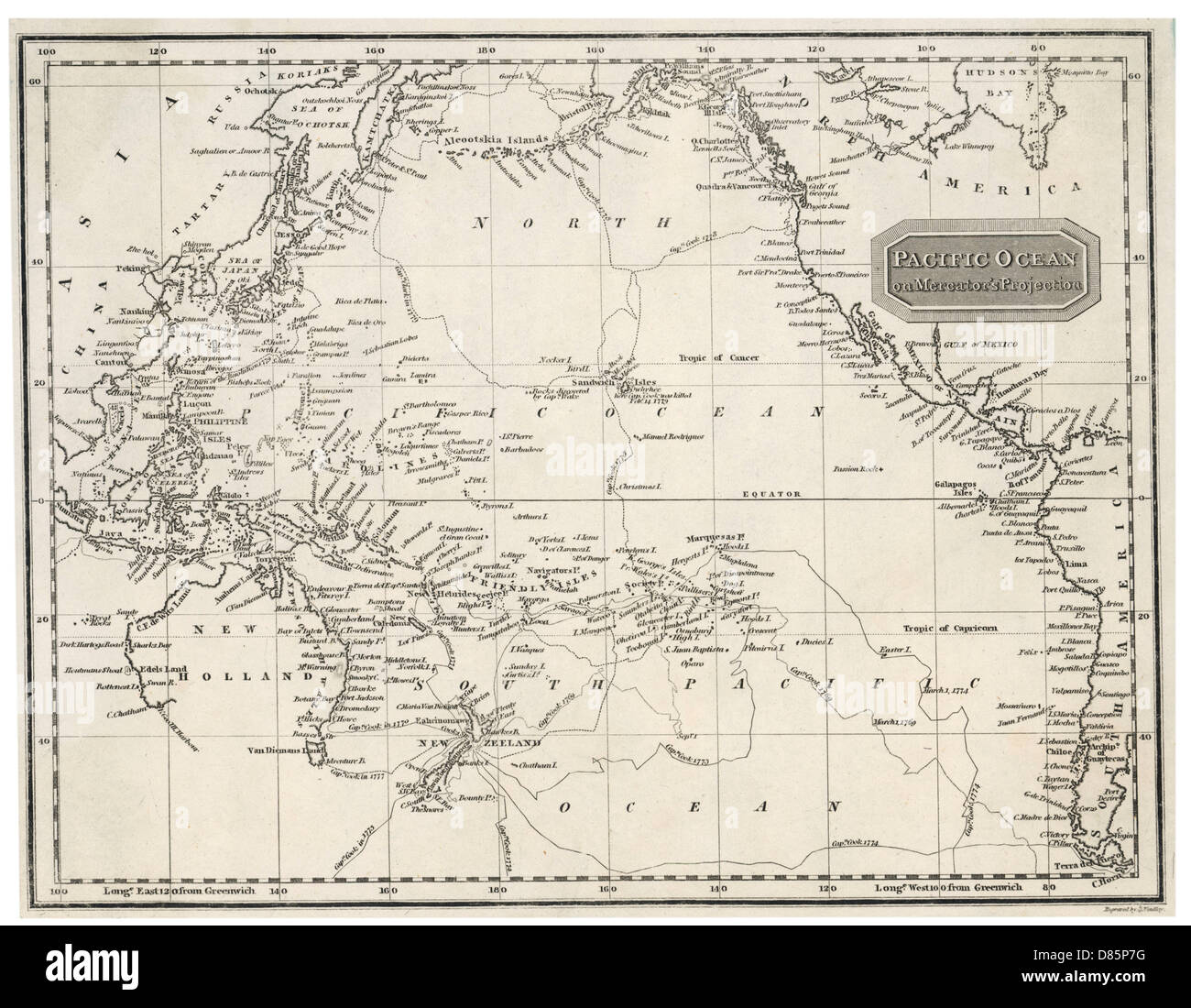 Pacific ocean map Banque de photographies et d’images à haute ...