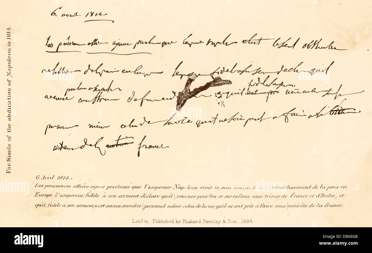 Abdication napoleon Banque de photographies et d’images à haute ...