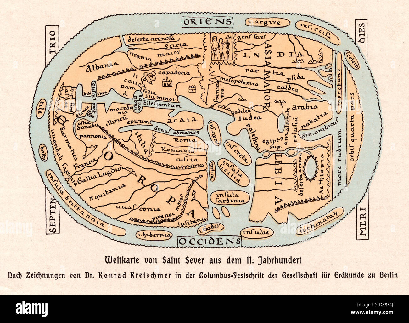 Carte du monde selon strabon ou strabo Banque de photographies et d ...