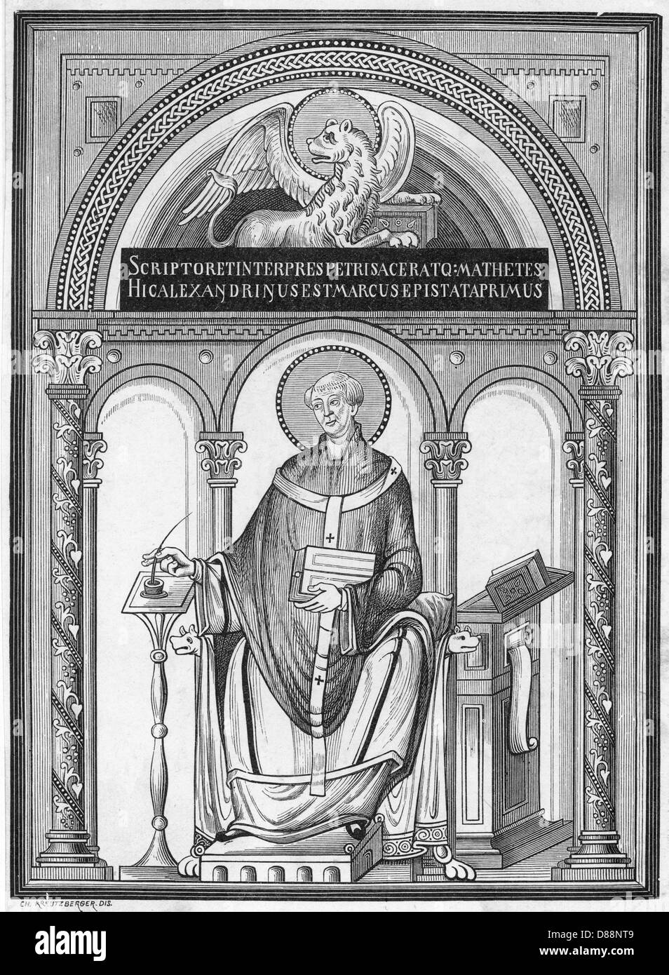 Symbole évangéliste Banque d'images noir et blanc - Alamy