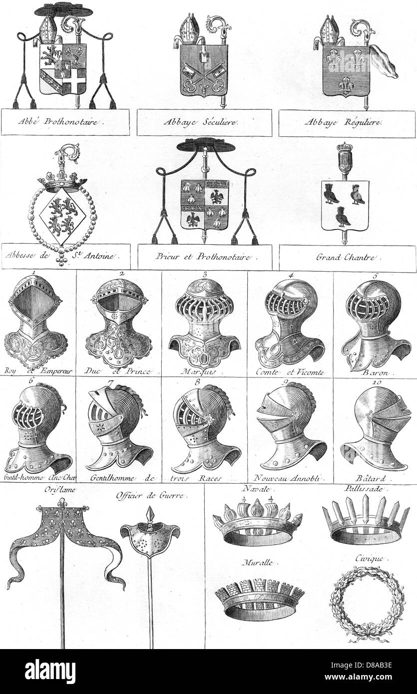 Blason Blason Banque d'images noir et blanc - Alamy