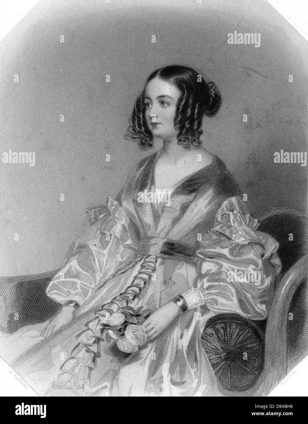 By his first wife frances Banque d'images noir et blanc - Alamy