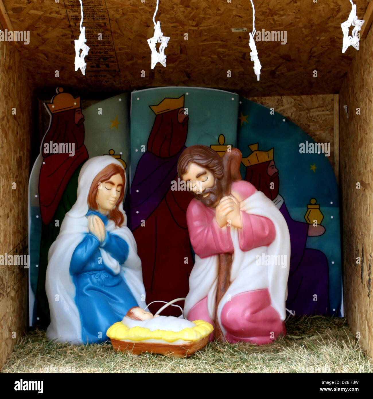 Crèche de noël avec un bébé Banque de photographies et d’images à haute ...
