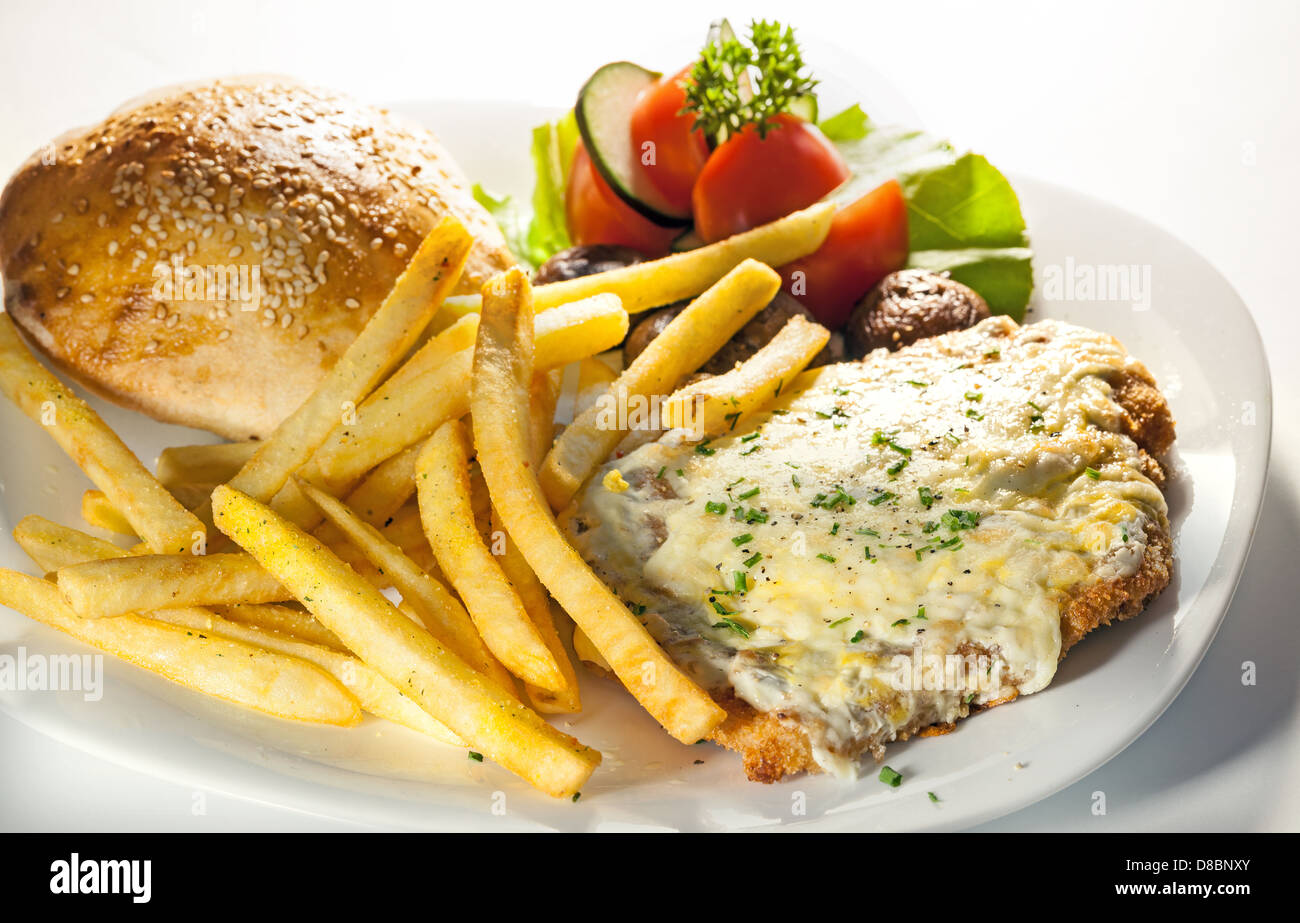 Morceau de viande frite Banque de photographies et d’images à haute ...