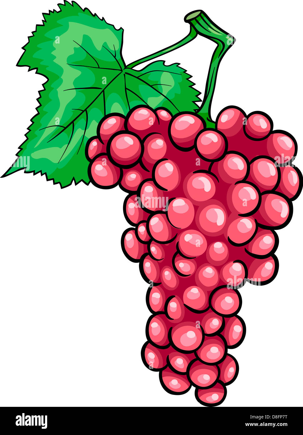 Cartoon Illustration de tas de raisins rouges ou roses ou objet ...