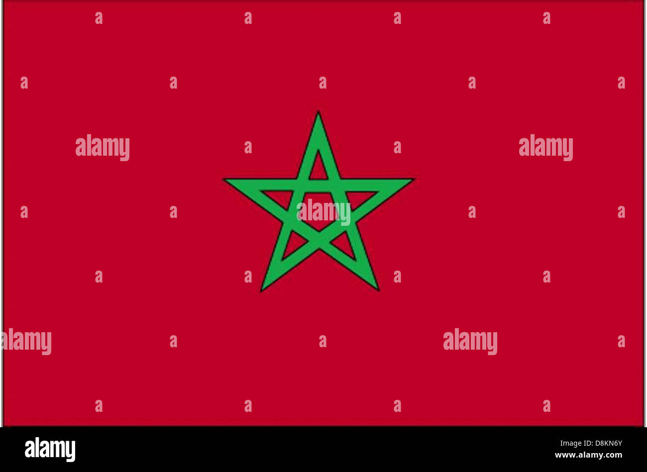 Le drapeau du Maroc se compose d'un champ rouge avec un pentagramme ...