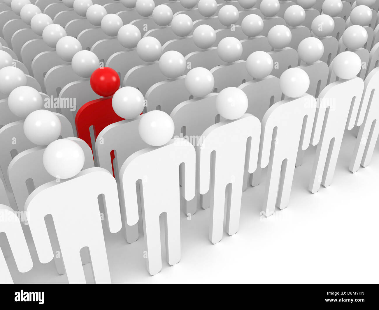 Tableau de résumé blanc d une personne rouge figure. L'individualité ...