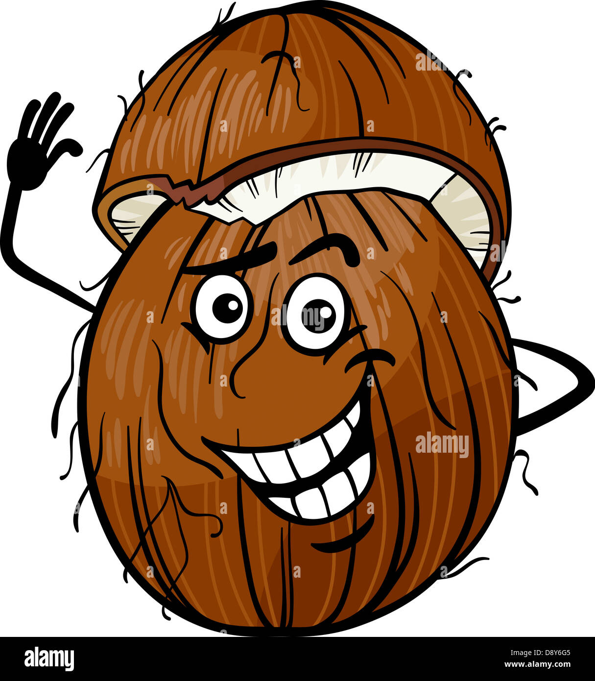 Cartoon Illustration de la noix de coco Fruits Nourriture Drôle de ...