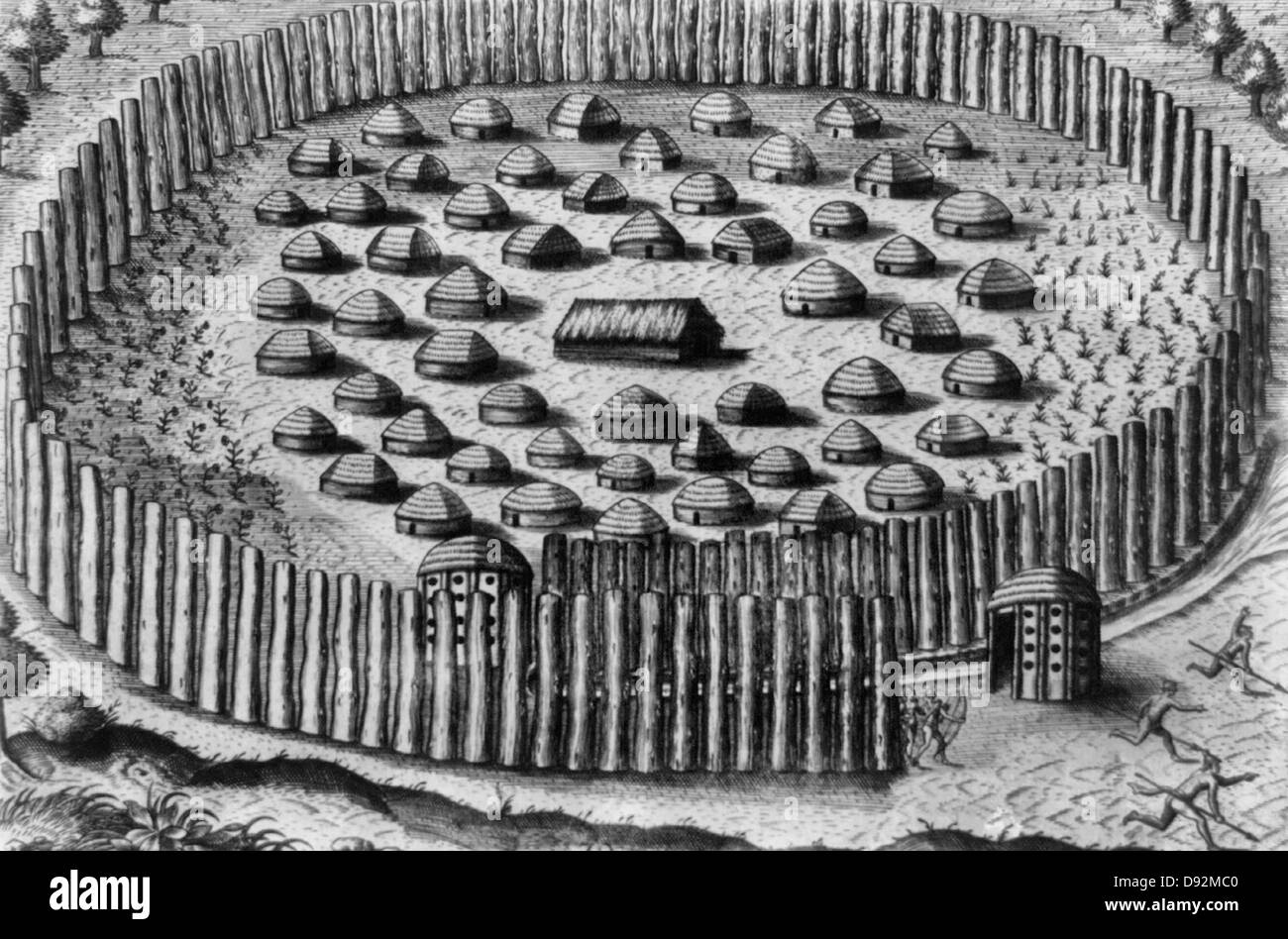 Circular huts Banque d'images noir et blanc - Alamy