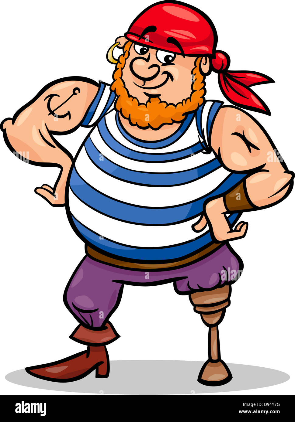 Cartoon Illustration de The Game of Officer avec pilon Photo Stock - Alamy