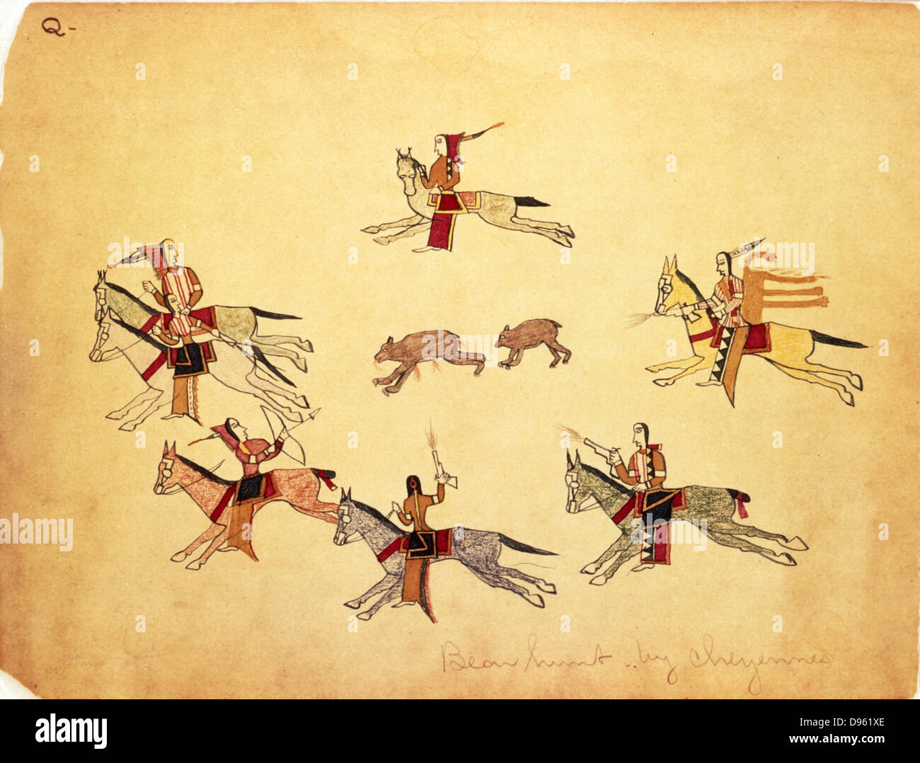 'L'ours Hunt" : Dessin de "faire de la médecine", un Cheyenne ...