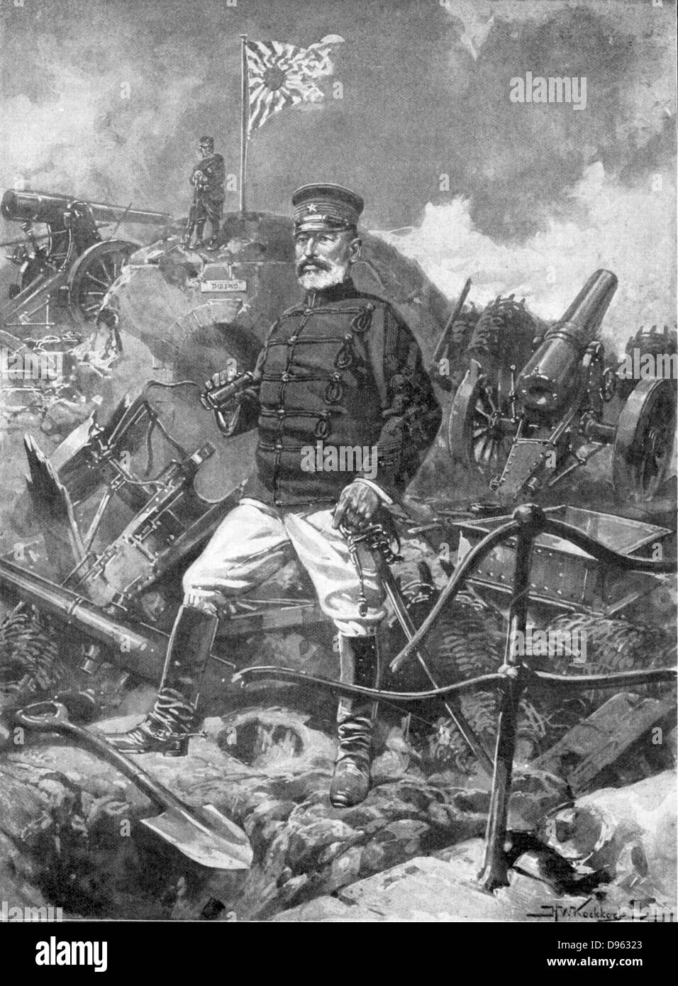 Général Nogi, commandant japonais qui a pris de Port Arthur les Russes ...