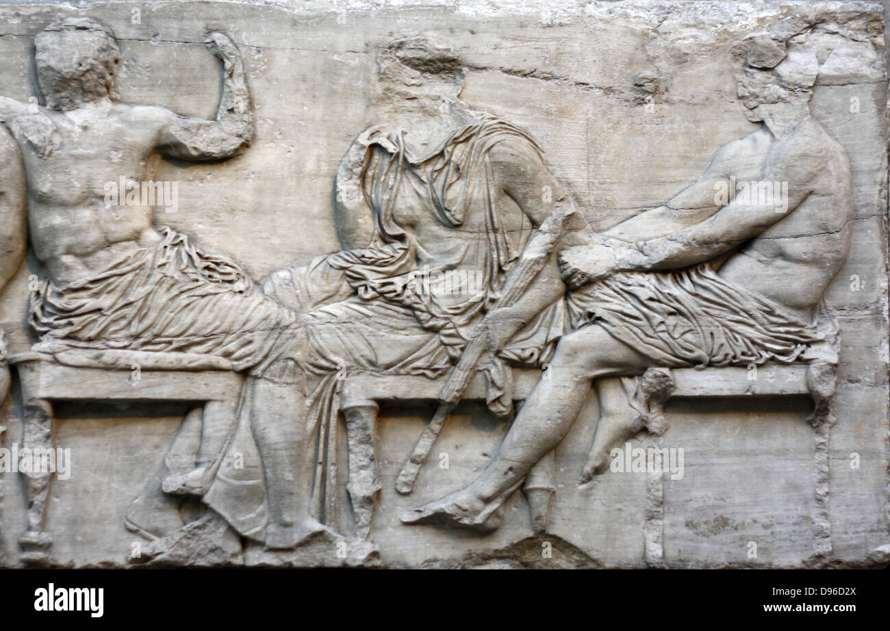 Détail de la frise du Parthénon. Sculpture en marbre grec, entre 443 ...