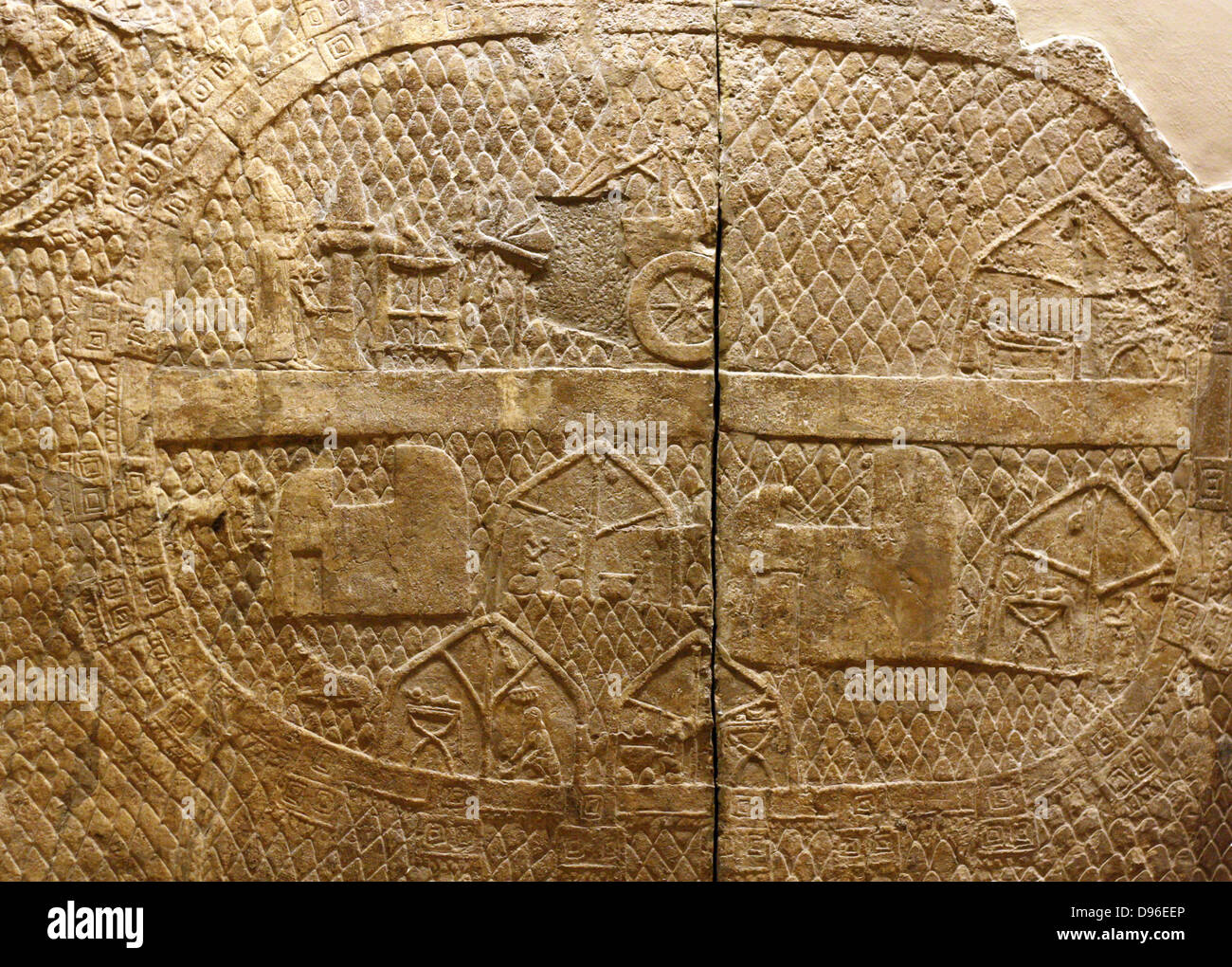 Wall panel showing the assyrian camp assyrian Banque de photographies ...