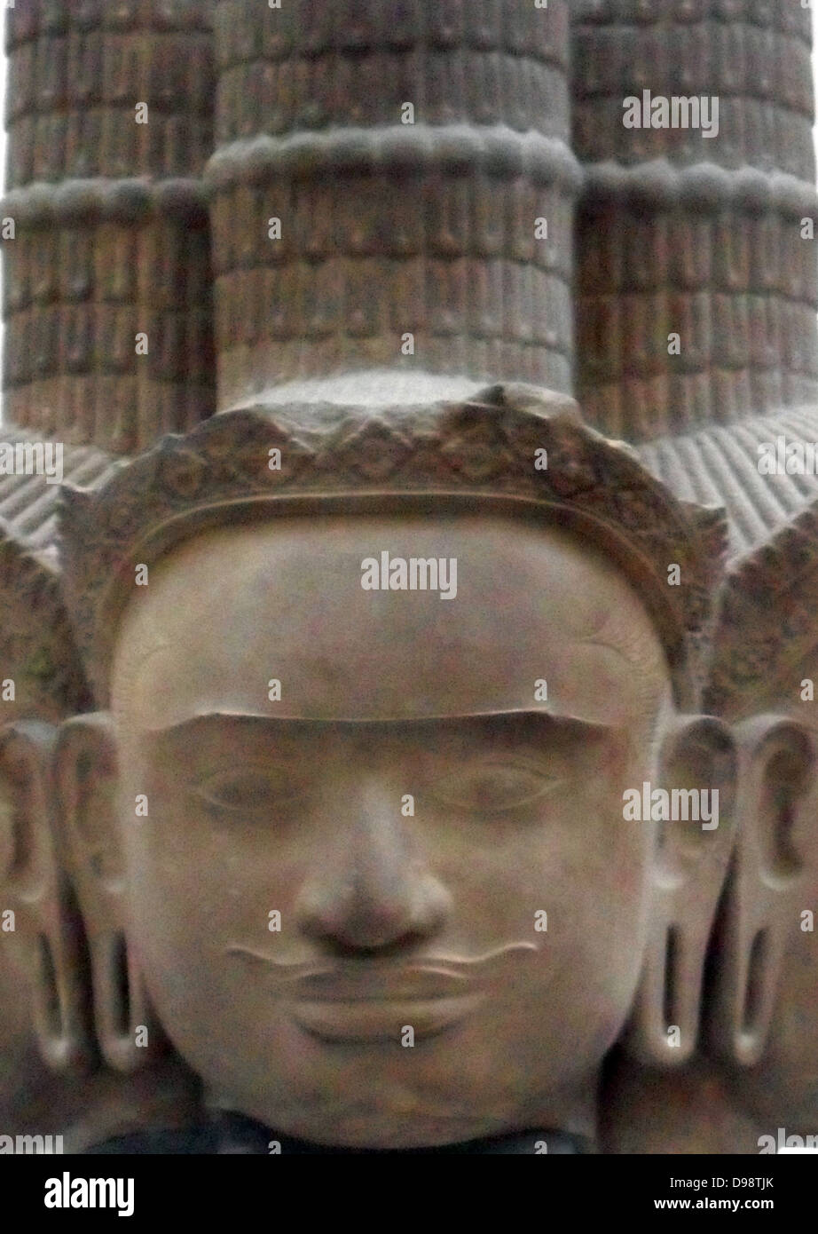 10e siècle sculpture du dieu hindou Brahma. Le grès du Cambodge, Wat ...
