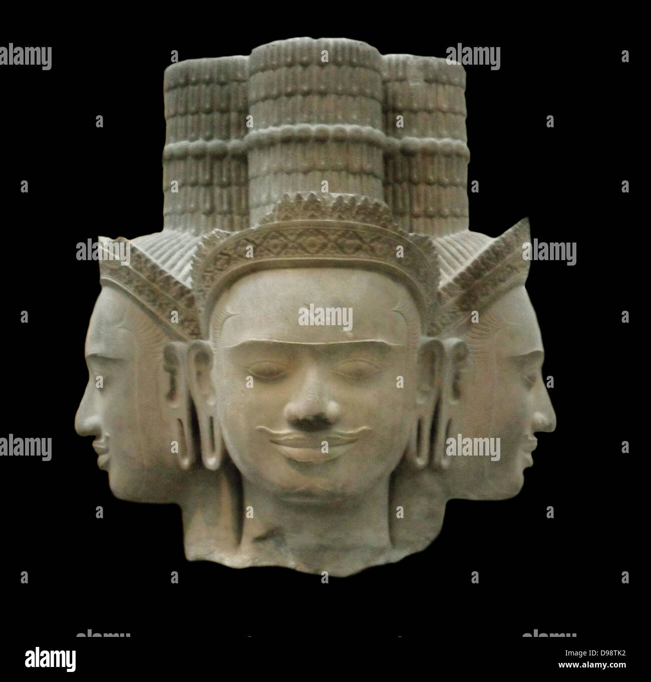 10e siècle sculpture du dieu hindou Brahma. Le grès du Cambodge, Wat ...