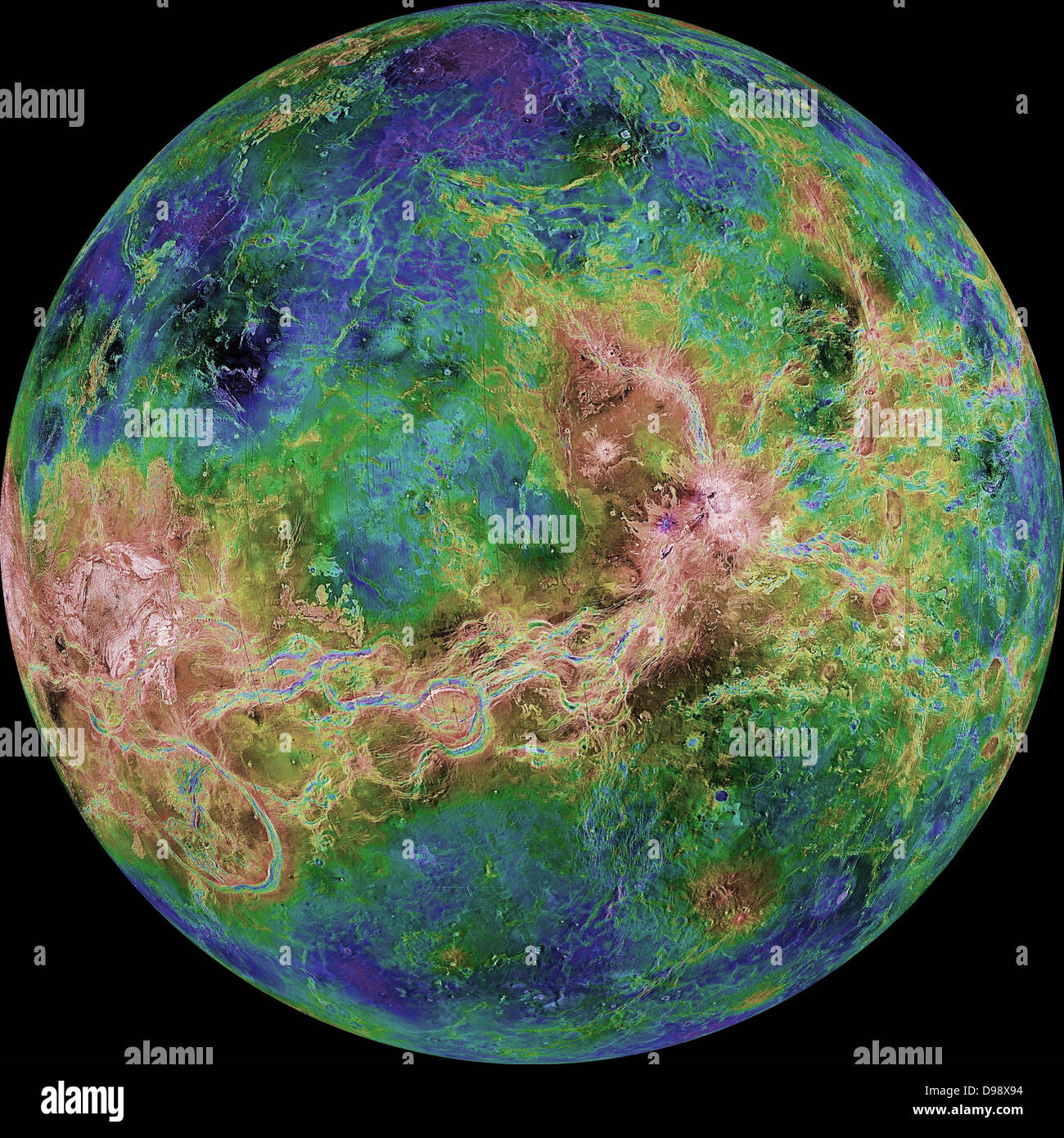 La vue hémisphérique de Vénus, comme l'a révélé plus d'une décennie d ...