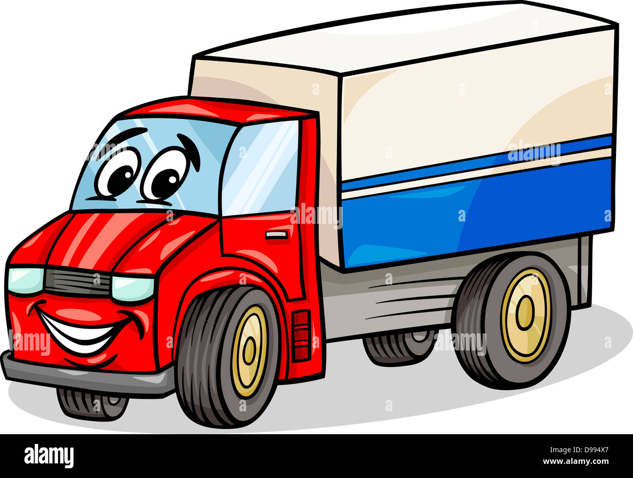 Cartoon Illustration de Funny camion ou véhicule voiture camion ...
