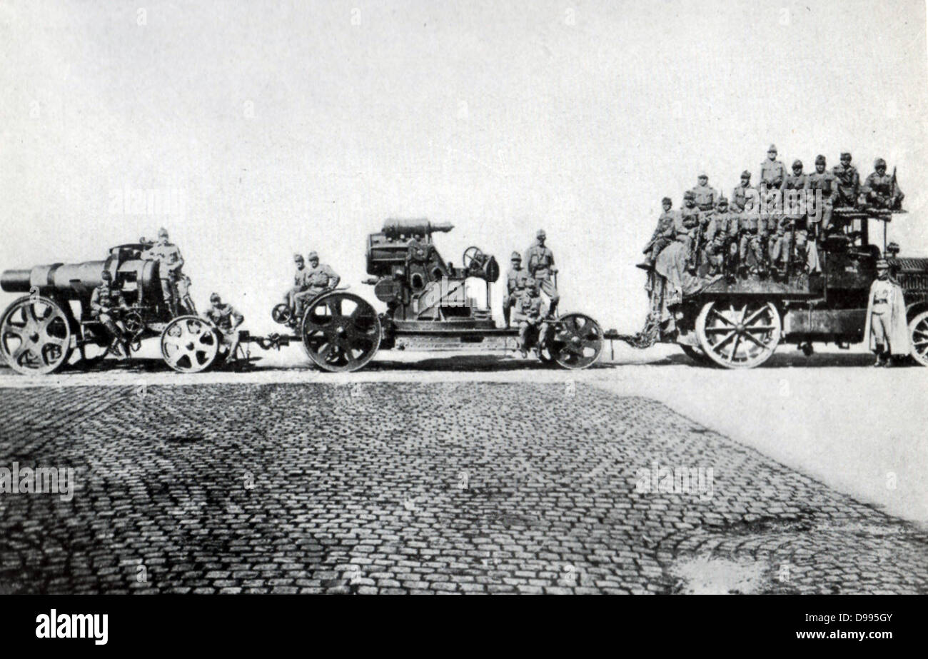L'artillerie autrichienne : canon de siège motorisé composé de tracteur ...