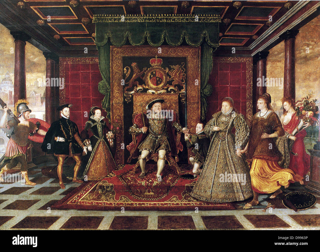 Allégorie de la Succession Tudor (Château de Sudeley), ch. 1572 La ...