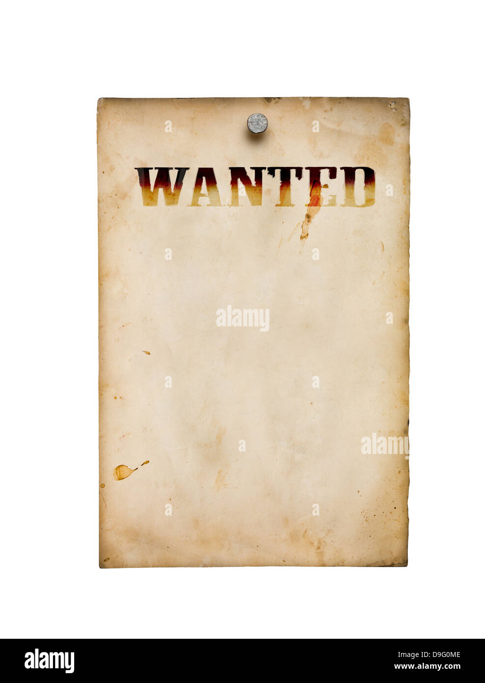 Parchemin vierge western Banque d'images détourées - Alamy