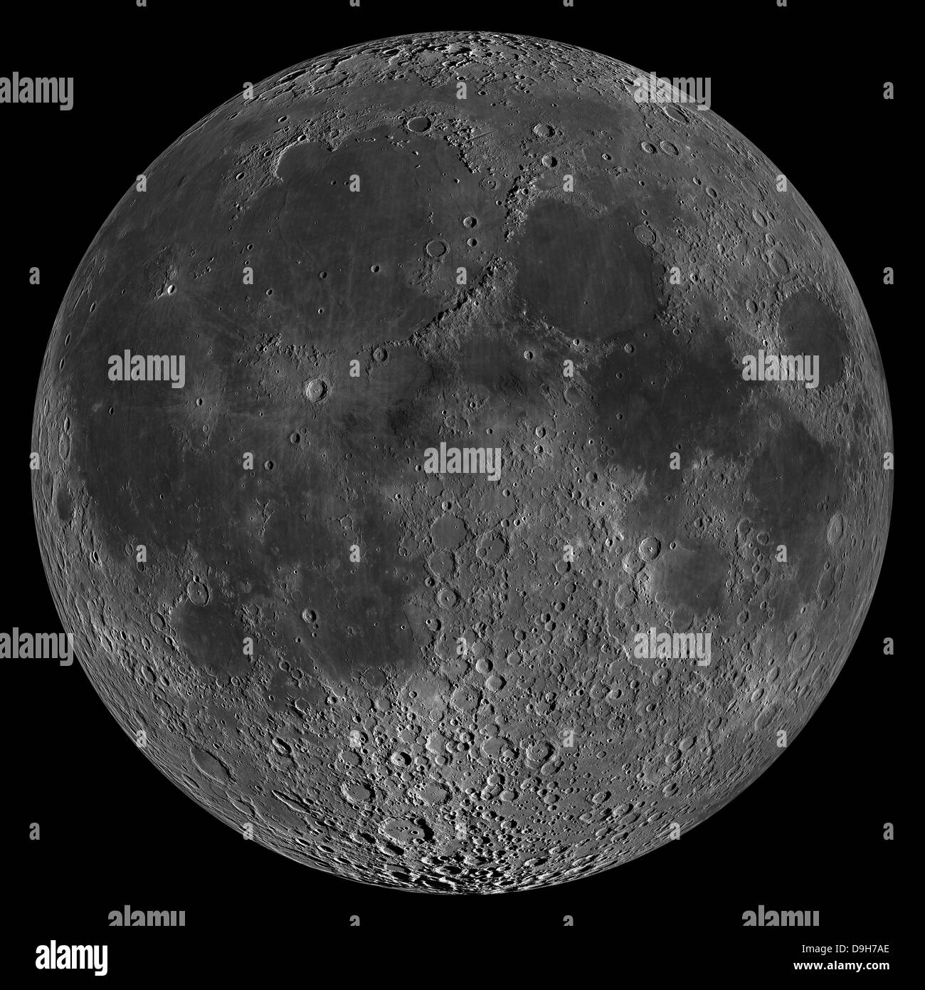 Carte de la surface lunaire Banque d'images noir et blanc - Alamy