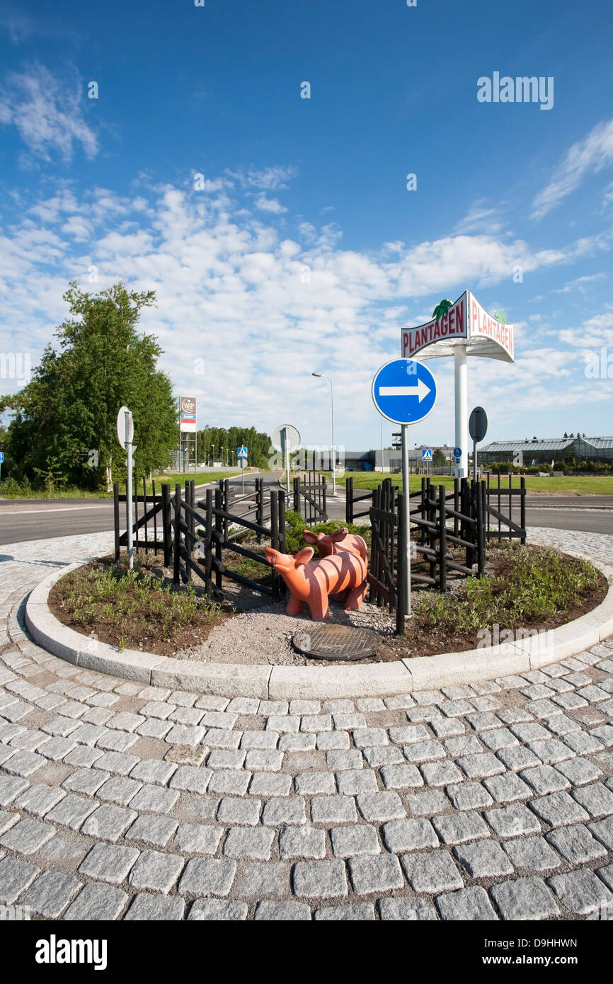 Panneau de signalisation obligatoire du rond point Banque de ...