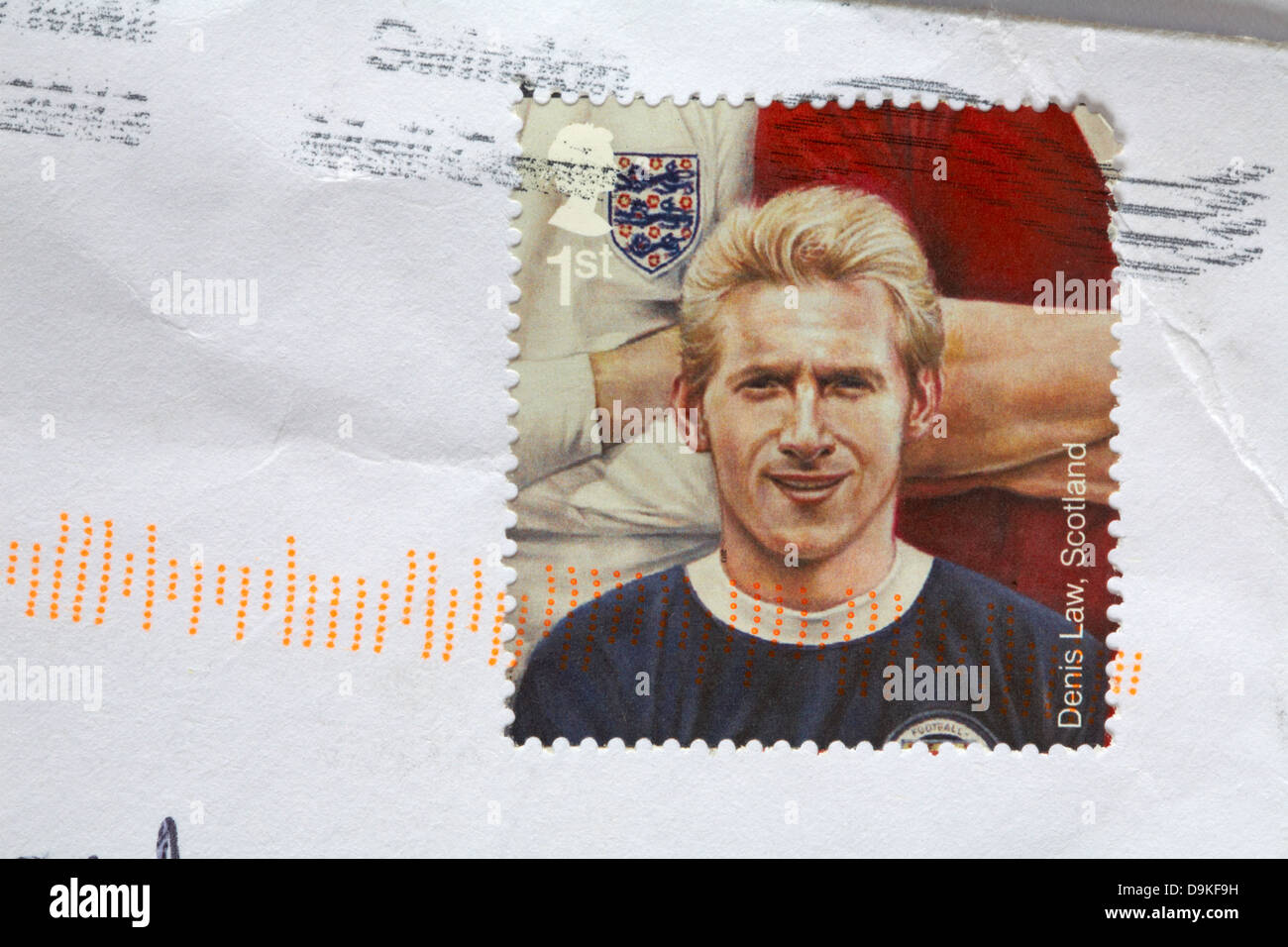 1re classe Stamp Timbre montrant Denis Law, l'Écosse bloqué sur ...