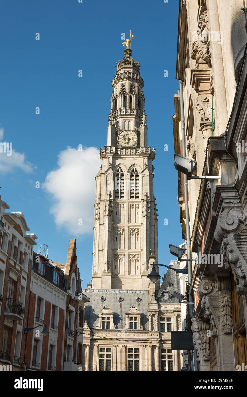 L'hôtel de ville et Beffroi d'Arras, France.Le bâtiment a été ...