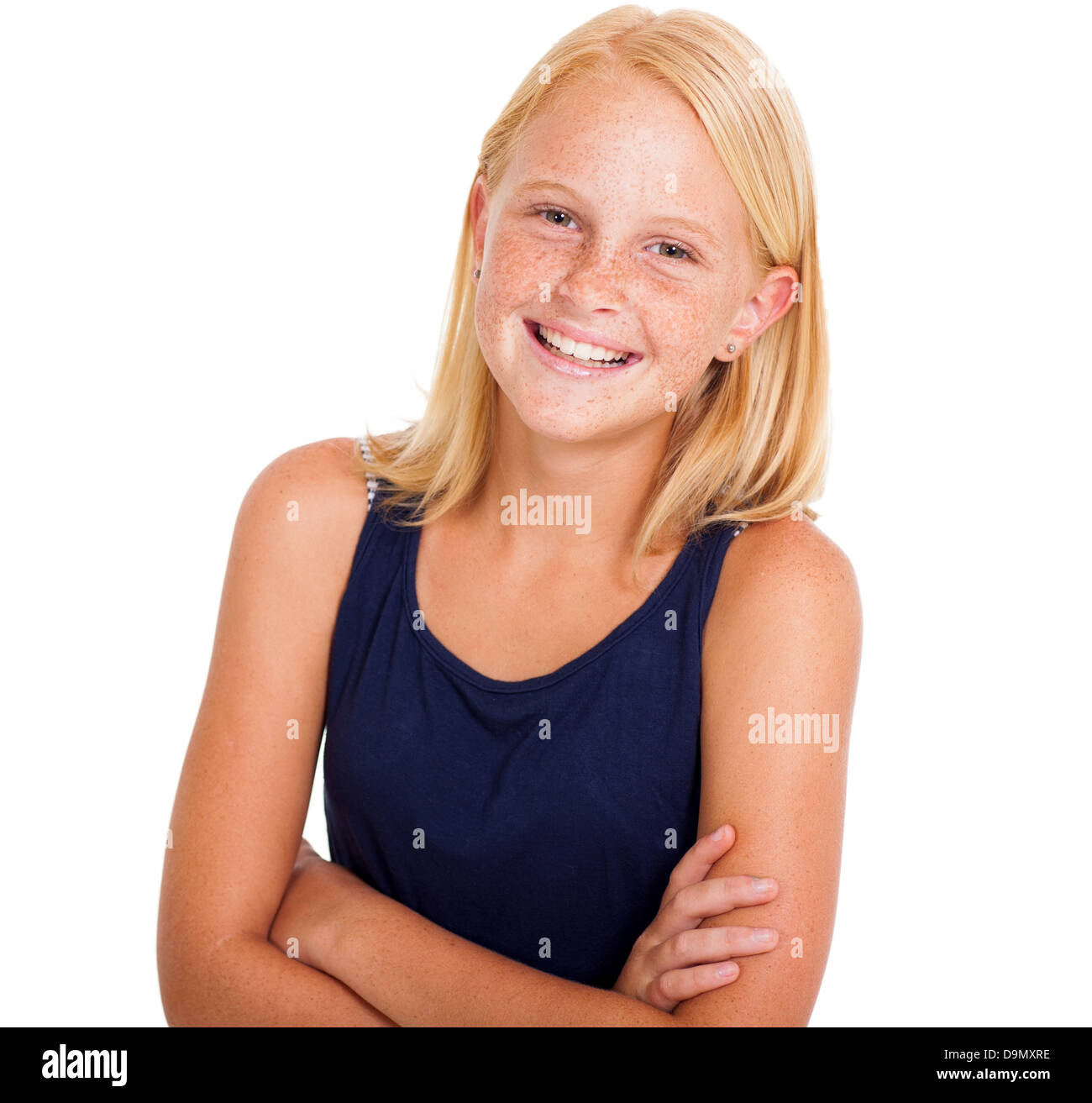 Blue Pre Adolescent Blonde Pre Teen Banque De Photographies Et Dimages