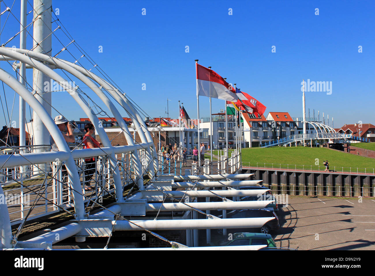Allemagne, Basse-Saxe, en Frise orientale, bensersiel, vue locale, la ...