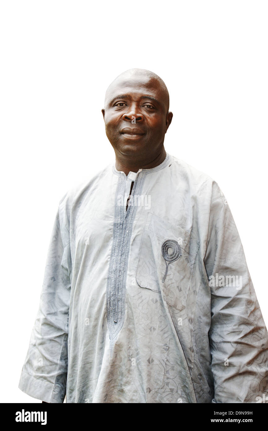 Portrait d'un honnête homme de l'Afrique noire, de façon traditionnelle ...