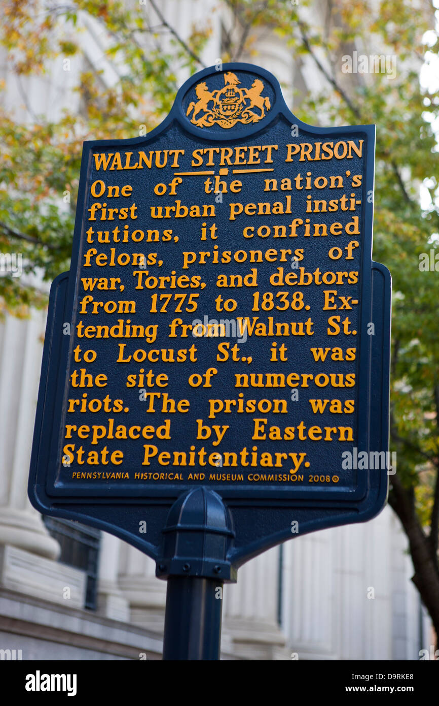 La prison de Walnut Street, l'un des premiers établissements ...