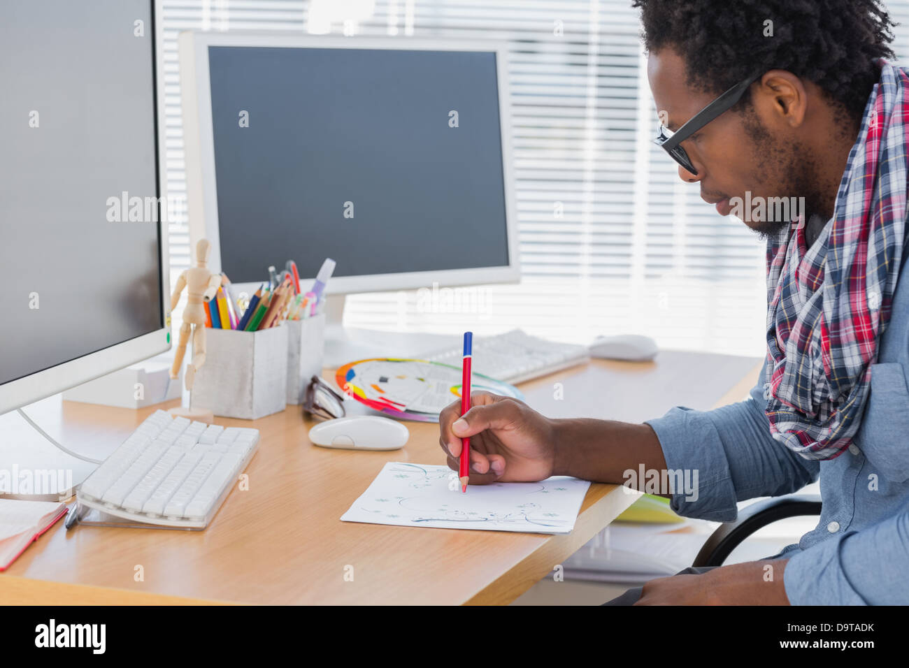 Dessin au crayon rouge Banque de photographies et d’images à haute ...