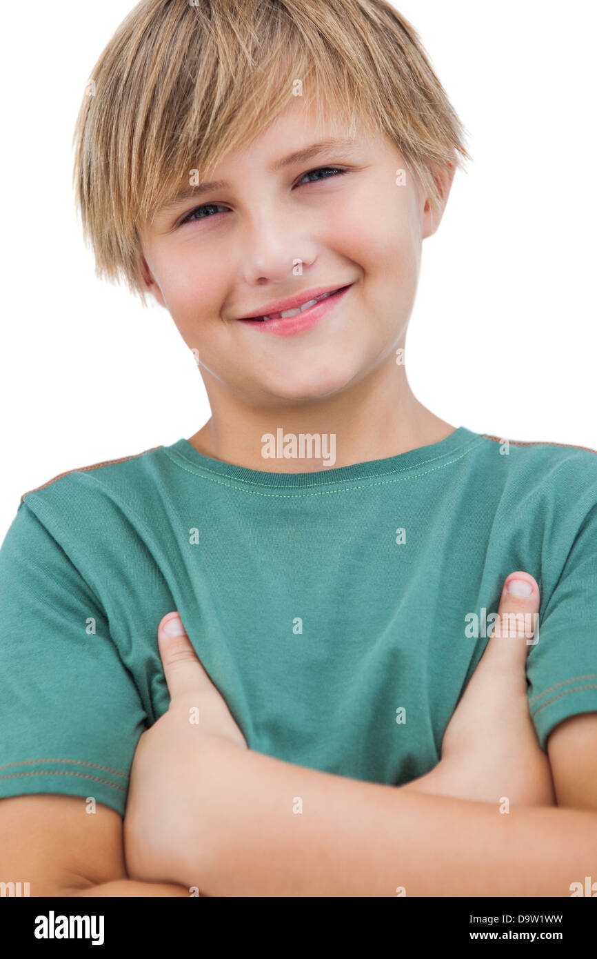 Petite blonde boy Smiling Photo Stock - Alamy