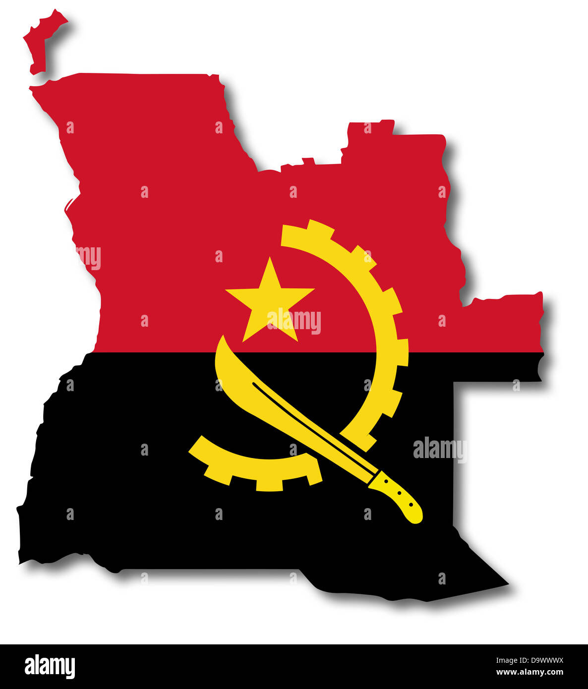 La carte et drapeau de l'Angola Photo Stock - Alamy