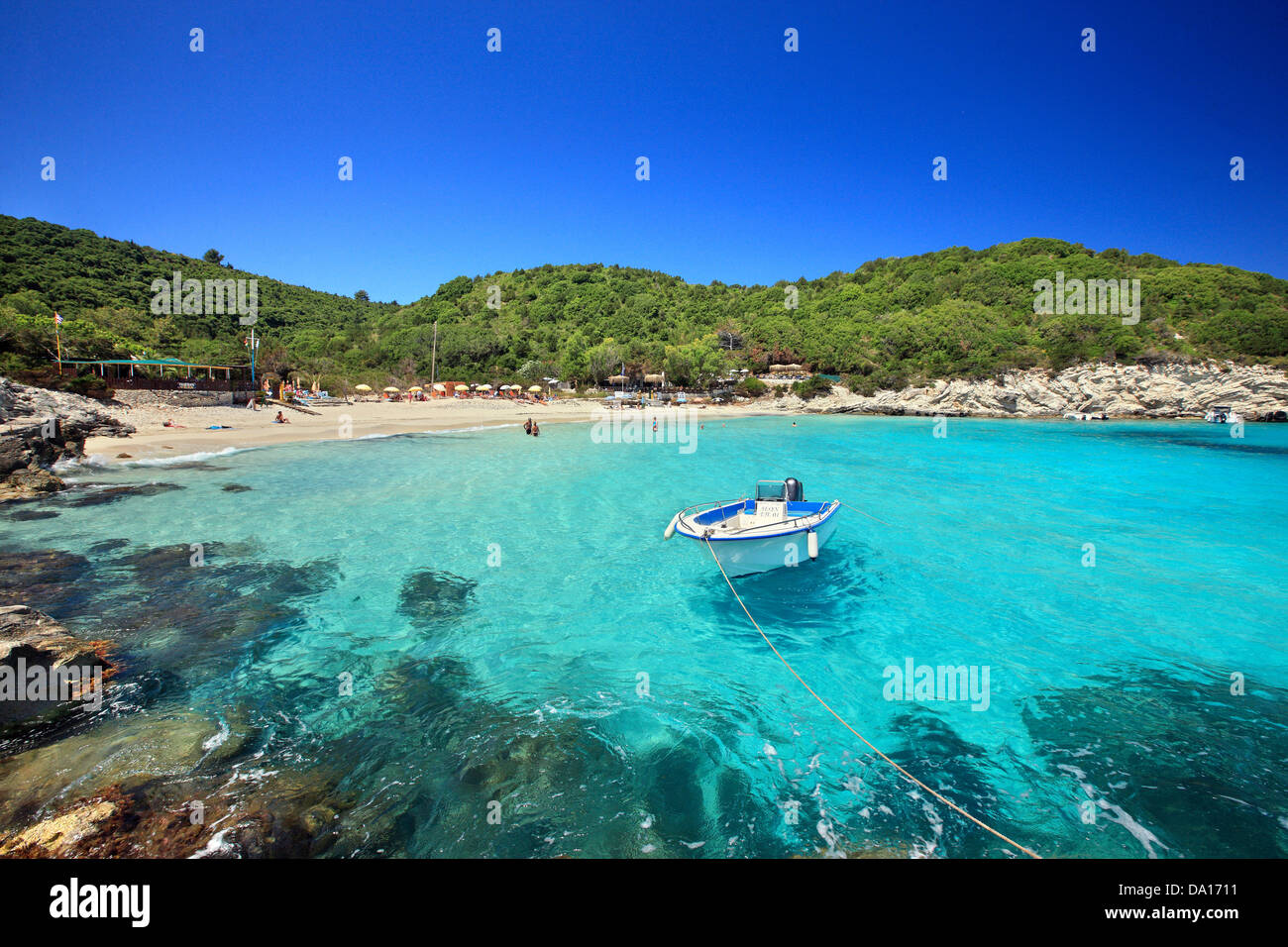 L'exotique Vrika beach, Antipaxos ('Antipaxi'), île de la mer Ionienne ...