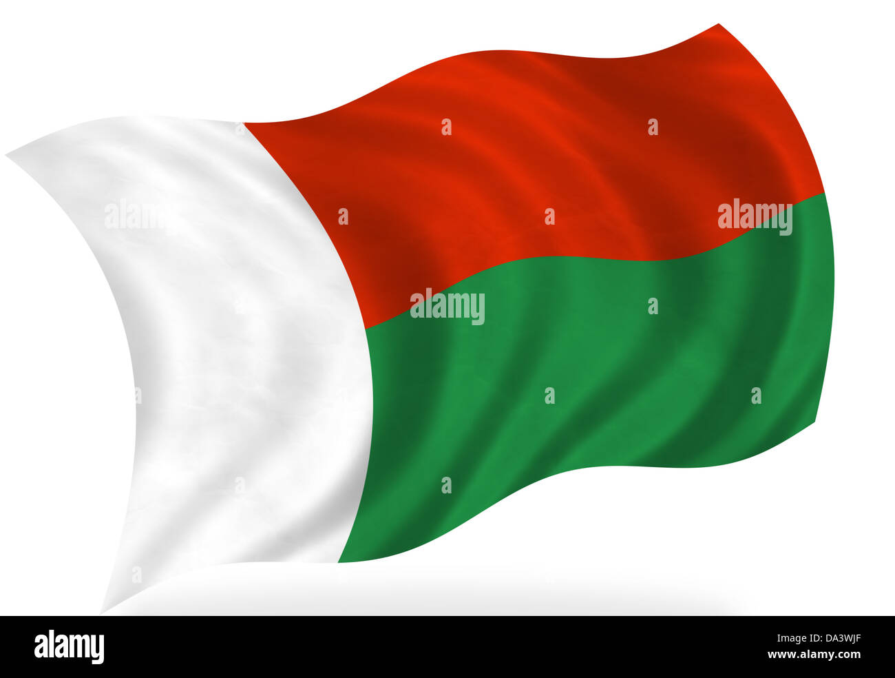 Drapeau Madagascar, isolé Photo Stock - Alamy
