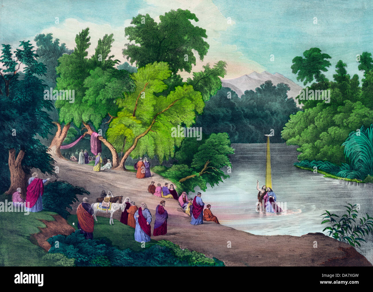 Le baptême de Jésus dans le Jourdain Photo Stock - Alamy